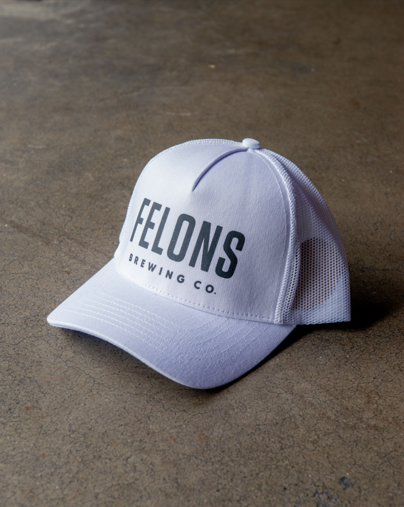White Trucker Cap – Felons Brewing Co.